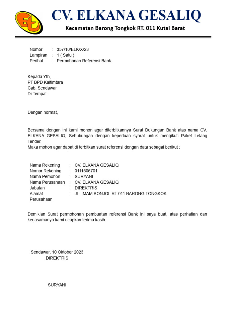 Permohonan REF BANK | PDF