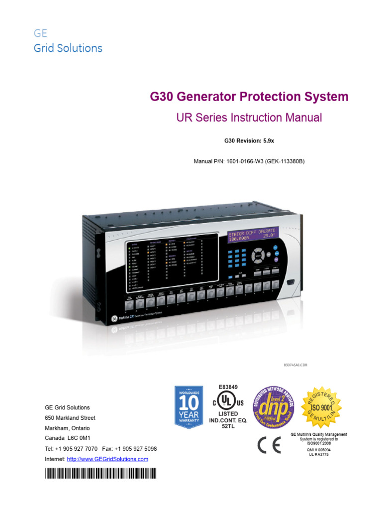 Grid Solutions: G30 Generator Protection System | PDF | Ethernet | Password