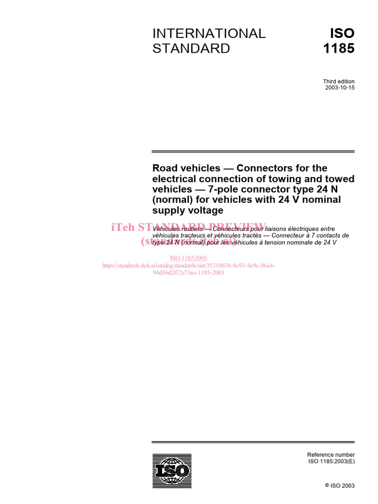 ISO 1185 2003 - Chicote | PDF | Electrical Connector | International ...