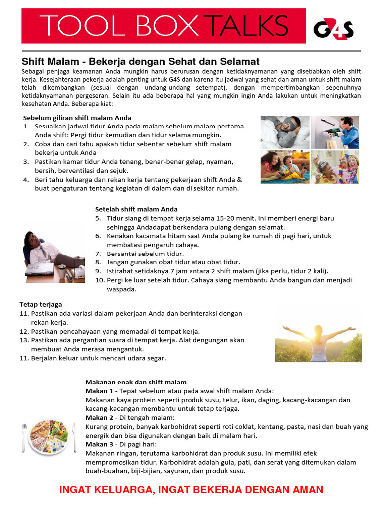 - Shift Malam - Bekerja dengan Sehat & Selamat (Night Shifts - Staying Healthy & Safe) | PDF