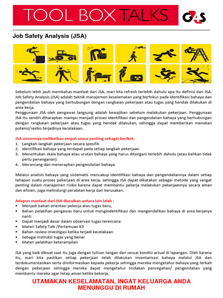 Toolbox Talk December 2022 - Job Safety Analysis (JSA) | PDF