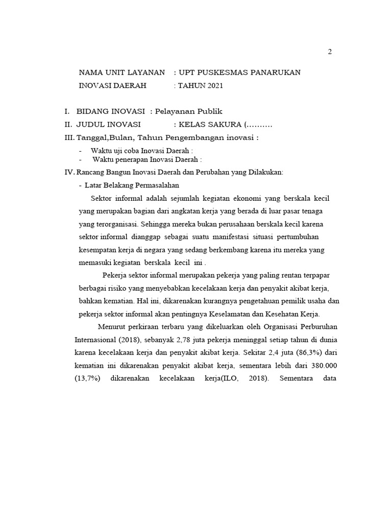 Proposal KELAS SAKURA IGA | PDF