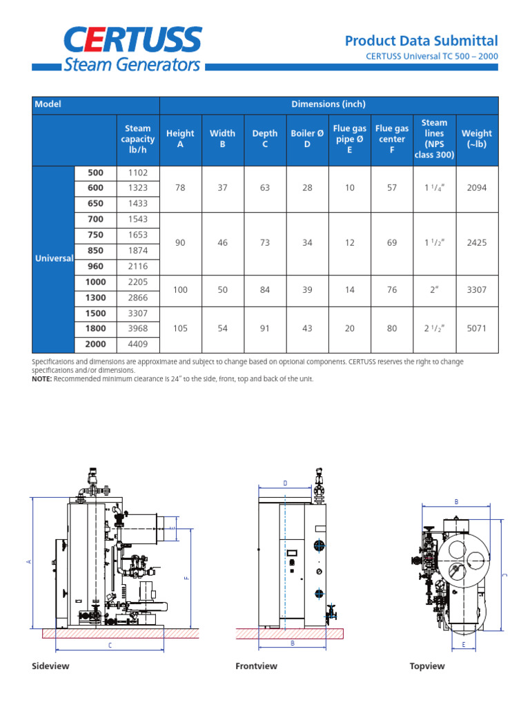 Spec Sheet Universal TC | PDF | Liquefied Petroleum Gas | Physical Sciences
