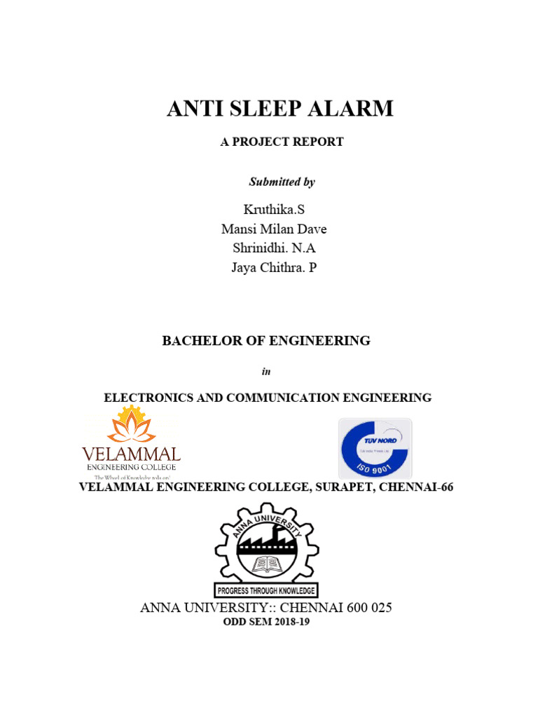 Mini Project Anti Sleep Alarm Report.. | PDF | Electrical Engineering ...