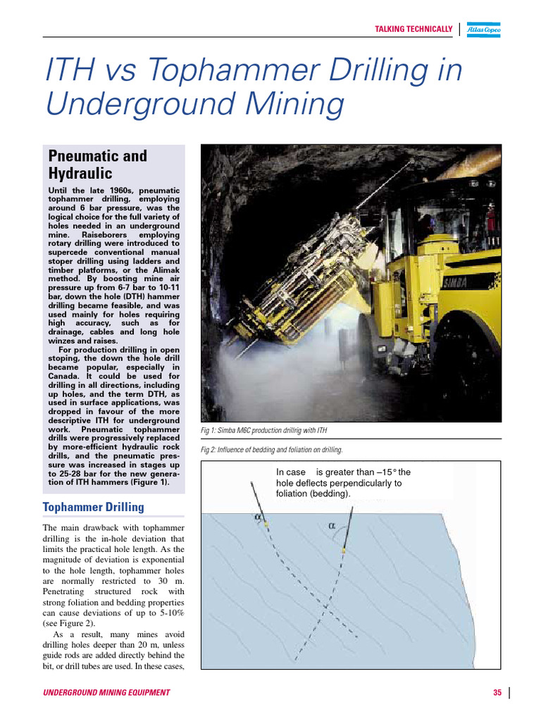 Tophammer vs ITH Drilling in Mining | PDF | Drilling