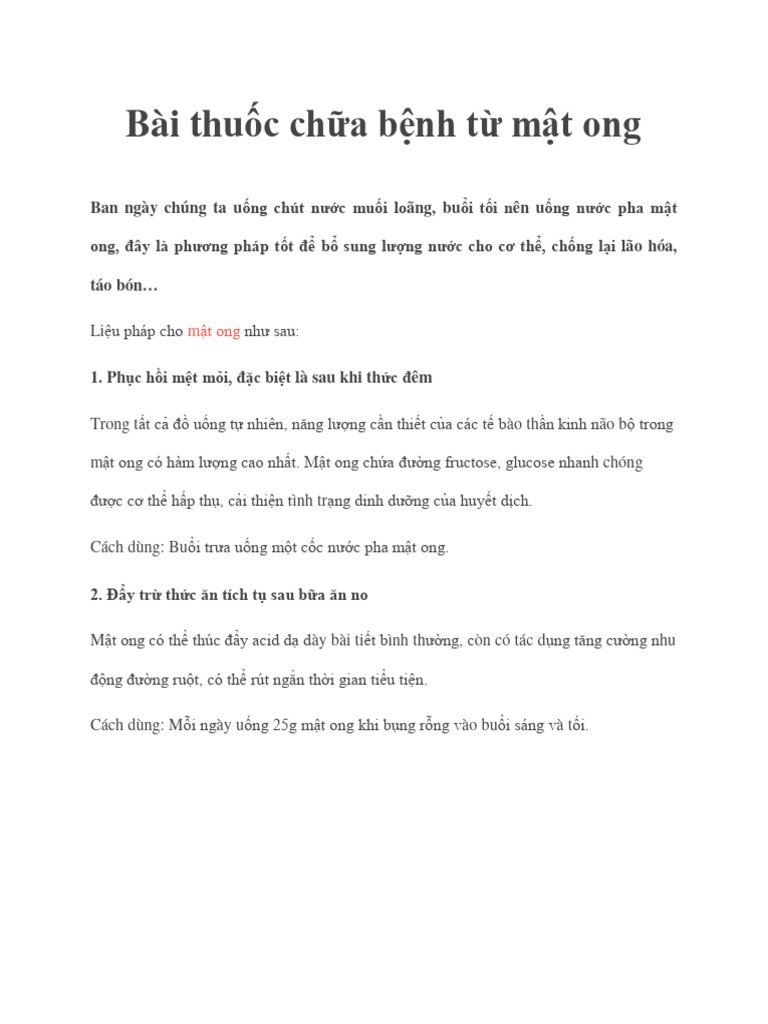 (123doc) - Bai-Thuoc-Chua-Benh-Tu-Mat-Ong | PDF