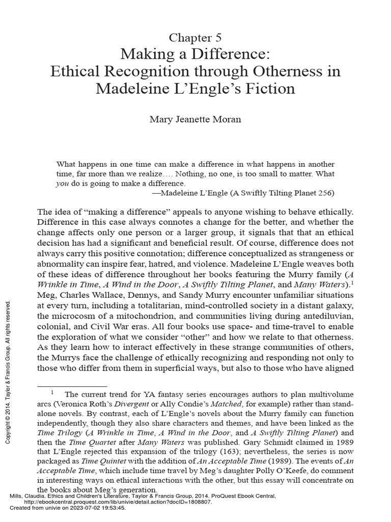 Ethics and Children's Literature - (Part II Ethical Themes in Classic ...