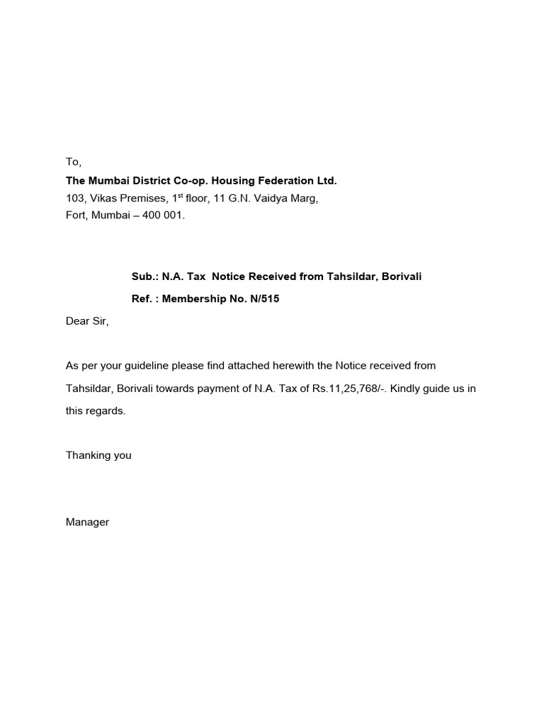 Letter To Federation | PDF