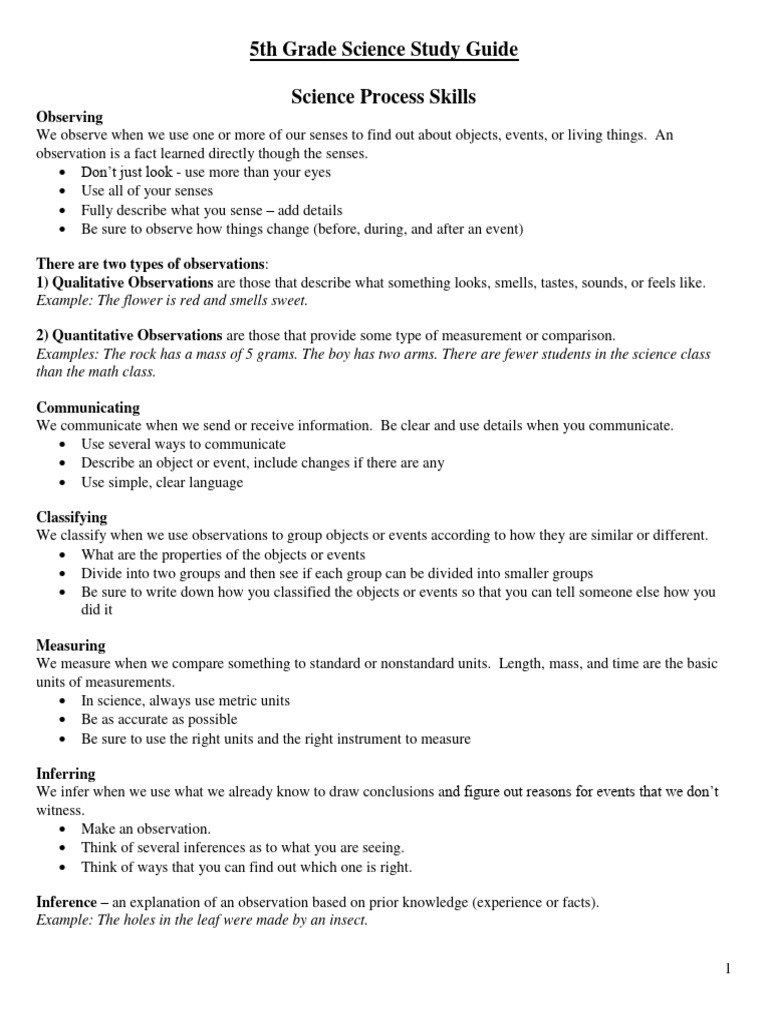 5th Grade Science Notes | PDF | Seabed | Force
