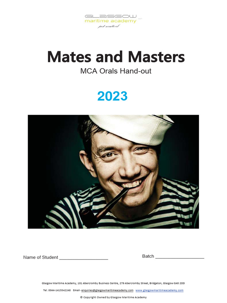 Mates and Master Mca Orals Handout 2023-Final | PDF | Freight Transport ...