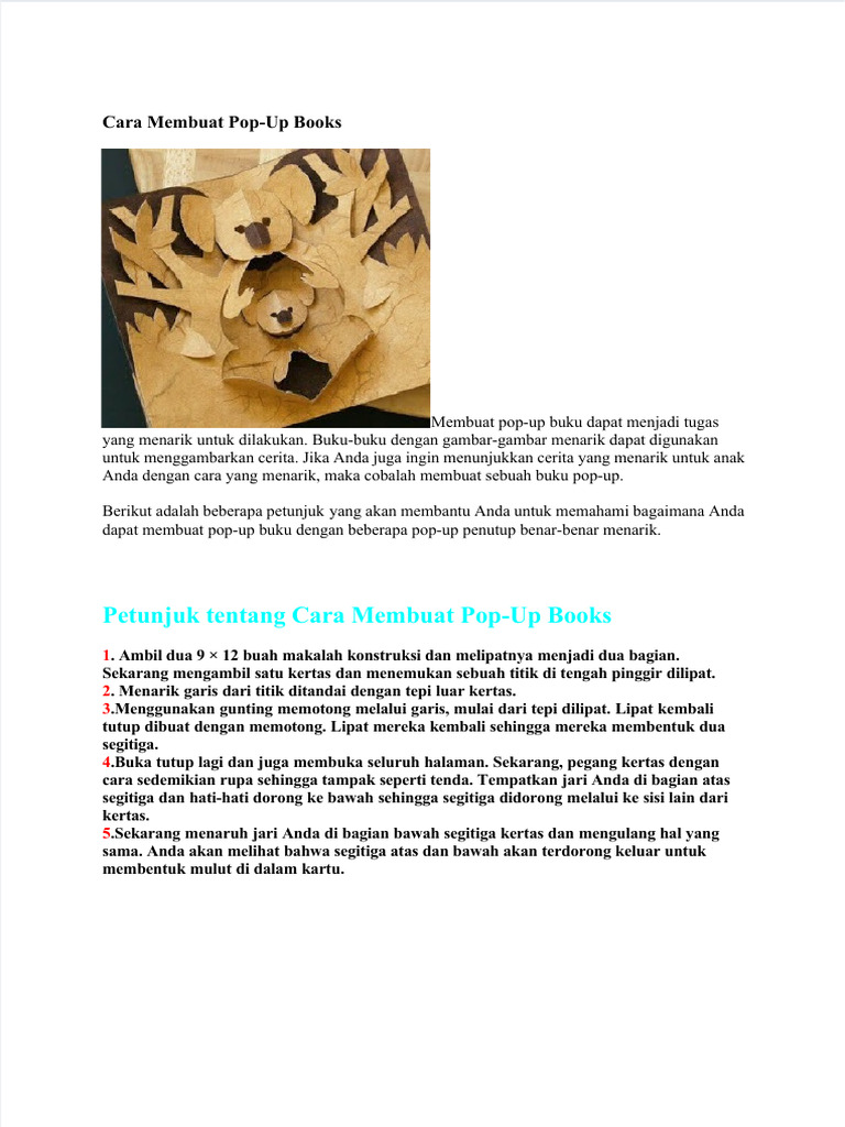 Panduan Praktis Membuat Pop-Up Book | PDF | Griya & Taman