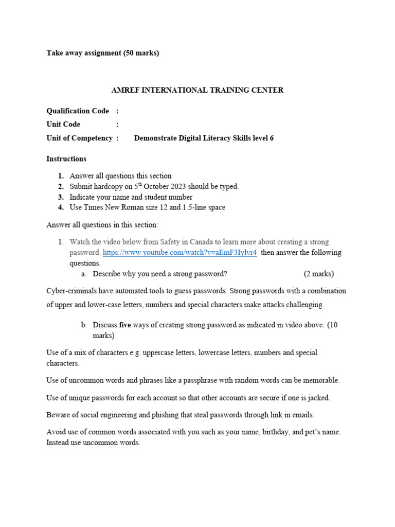 Digital Literacy Take Away Cat Level 6 | PDF | World Wide Web ...