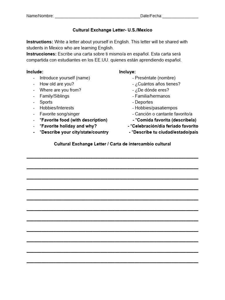 Carta de Intercambio Cultural: U.S./México | PDF