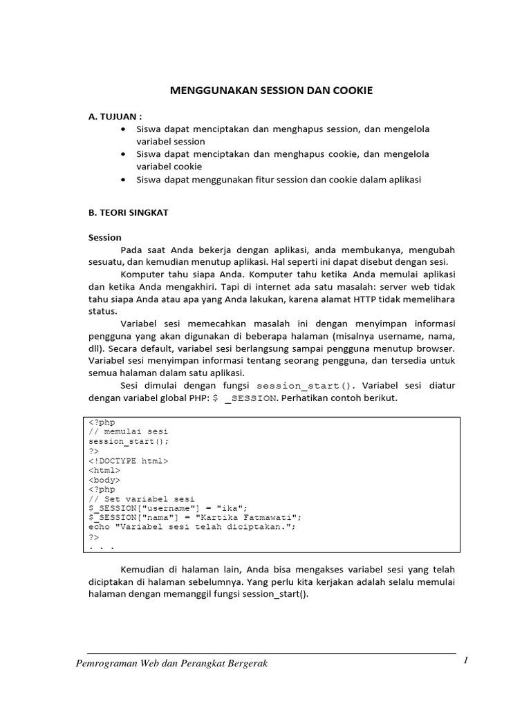 Materi Session Dan Cookie | PDF