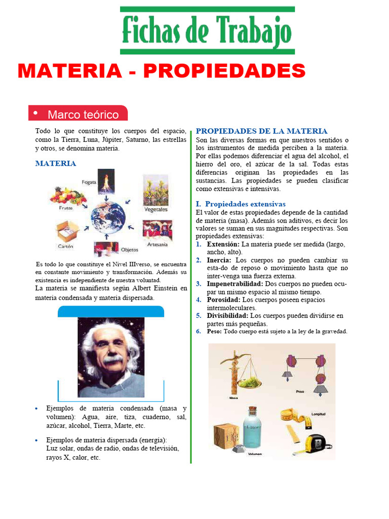 Ficha de Trabajo Fisica Propiedades | PDF | Importar | Líquidos
