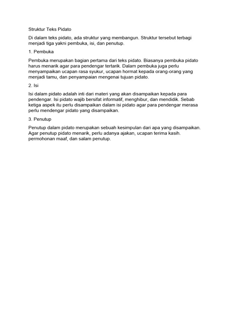 Struktur Teks Pidato | PDF