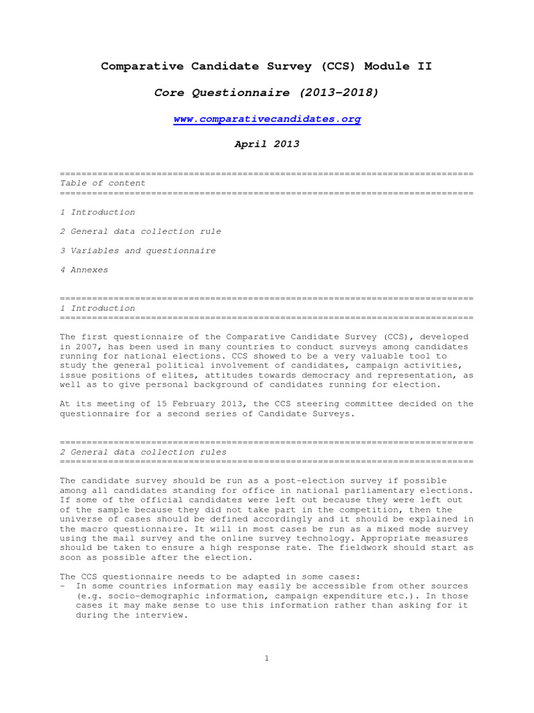 CCS_II_Micro_Questionnaire_final_January_2014 | PDF | Survey ...