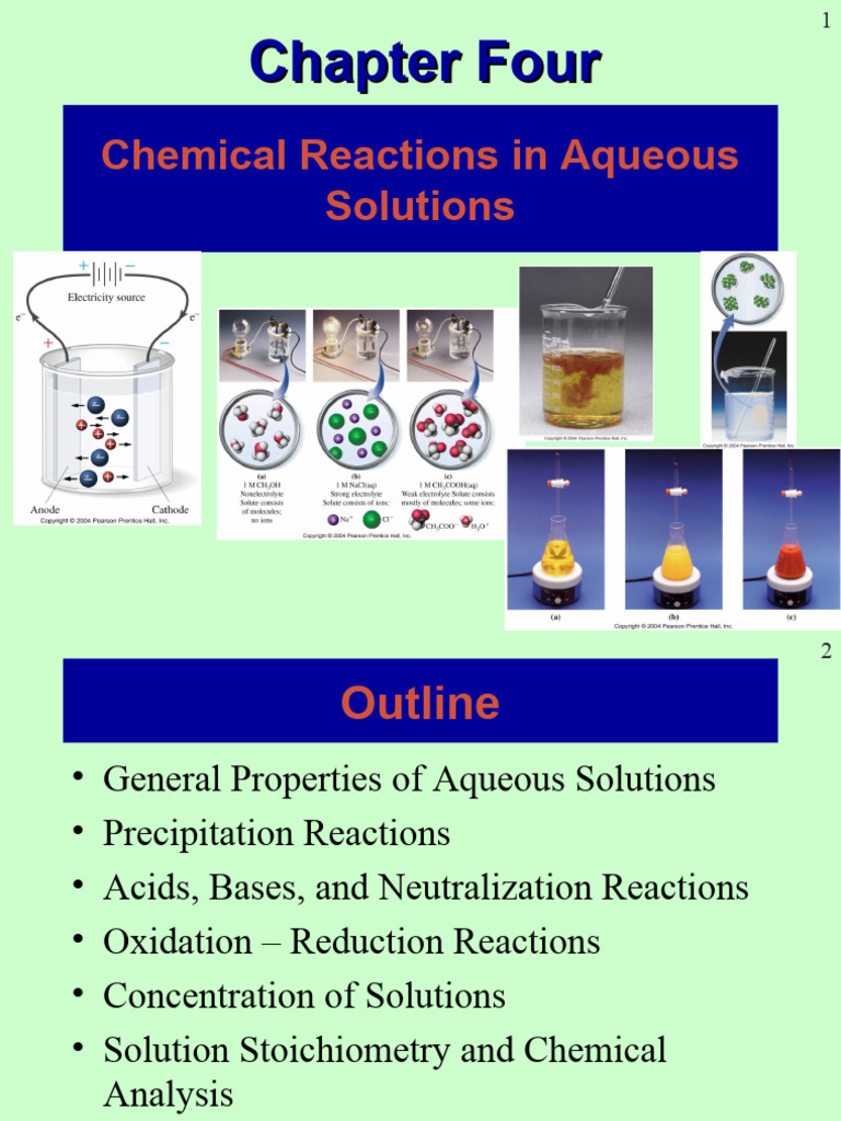 4 Ch-CHEM 100 Chem. Reactions in Aqueous Solutions | PDF | Electrolyte | Redox