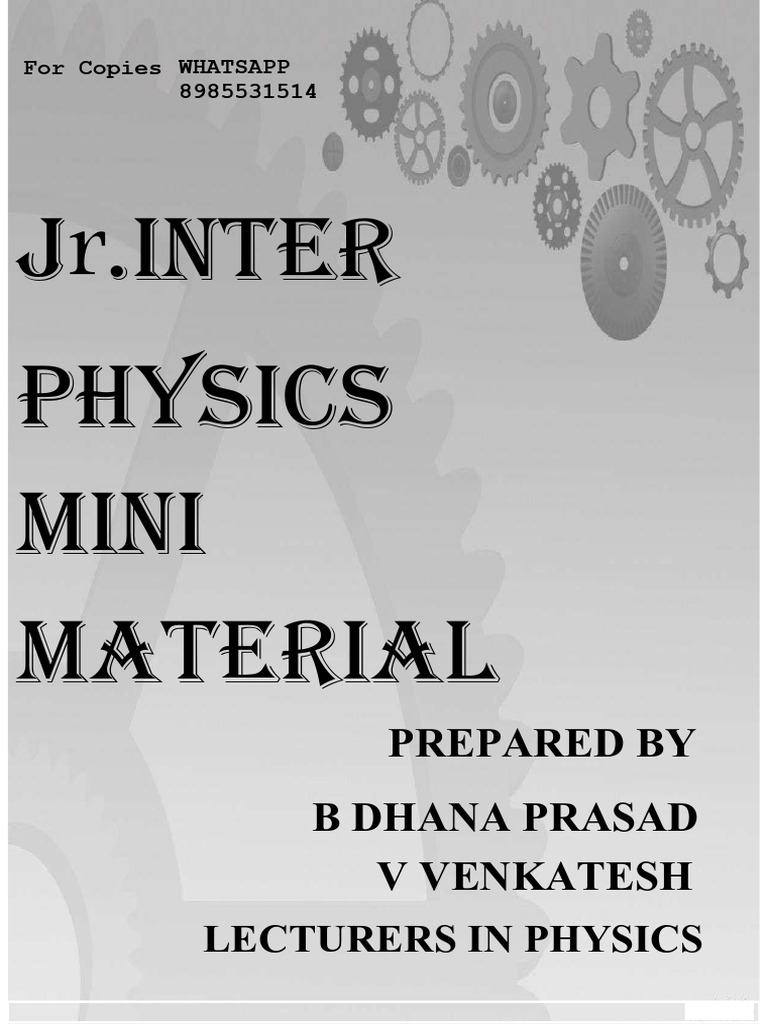JR Physics Mini Material 08122022 Online | PDF | Friction | Collision