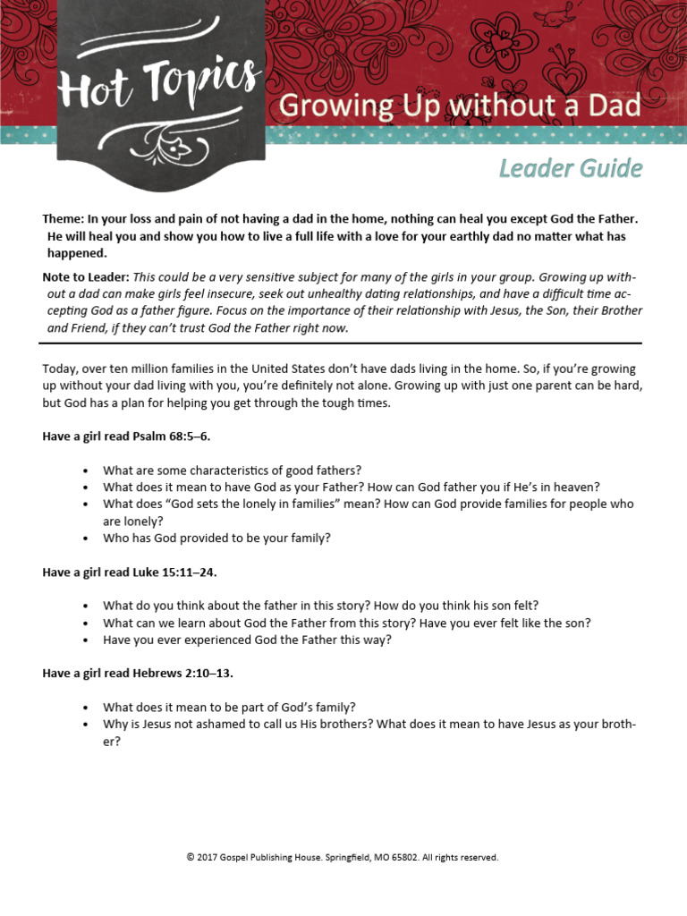 Growing Up Without A Dad | PDF | Jesus | God The Father