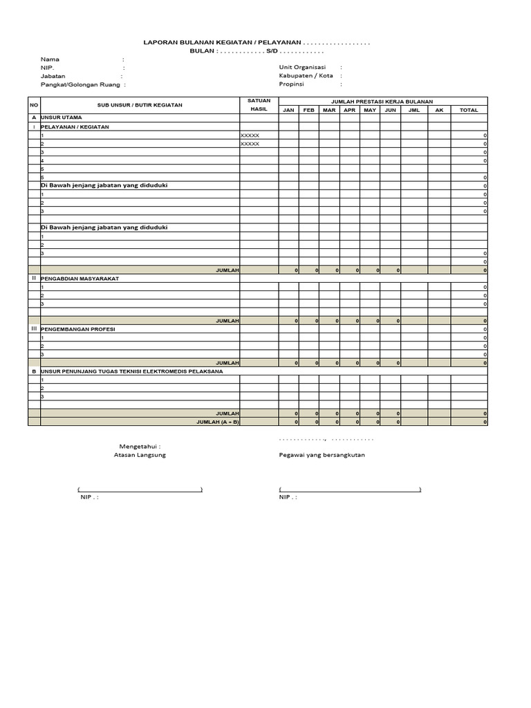 Contoh 3. Lap Bulanan | PDF