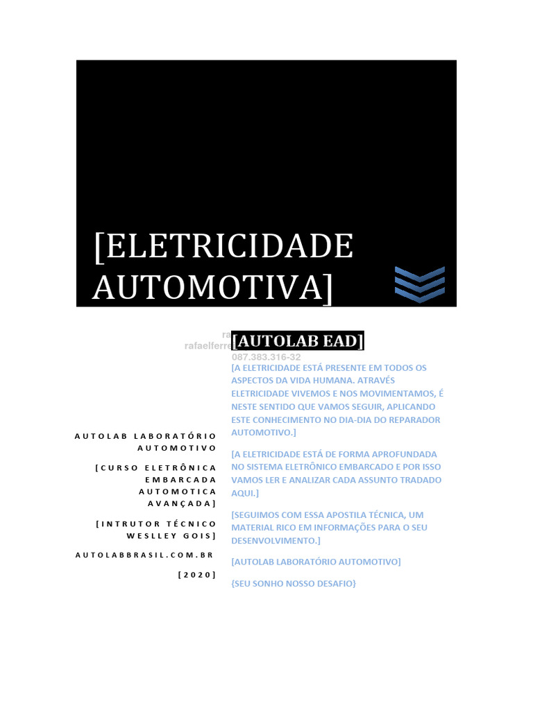 Eletricidade Automotiva Autolab 2023 | PDF | Rede elétrica | Eletricidade