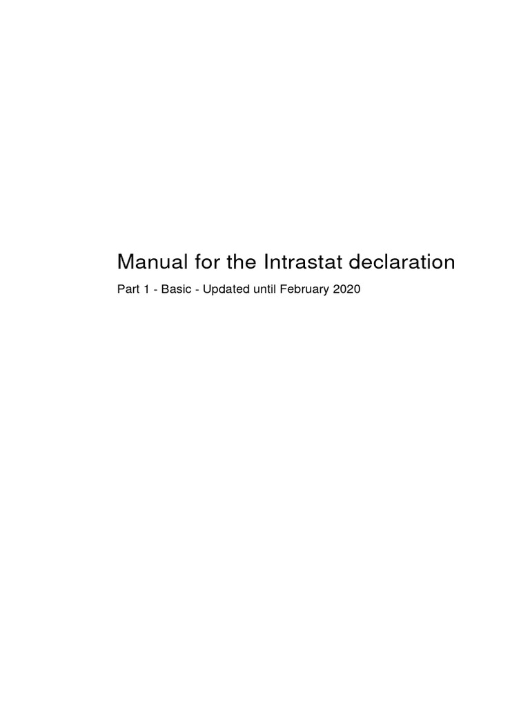 Intrastat Declaration Guide for Belgium | PDF | Economies | Business
