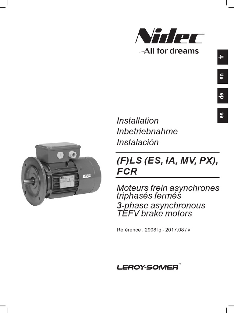 Nidec Motors | PDF | Frein | Biens manufacturés
