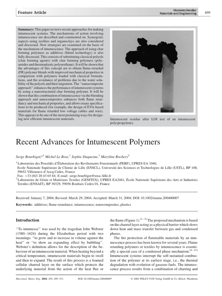 Recent Advances For Intumescent Polymers | PDF | Polyurethane ...