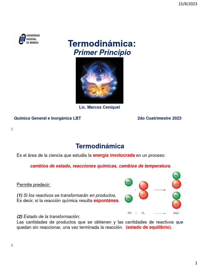 Termodinámica Primer Principio | PDF | Entalpía | Termodinámica