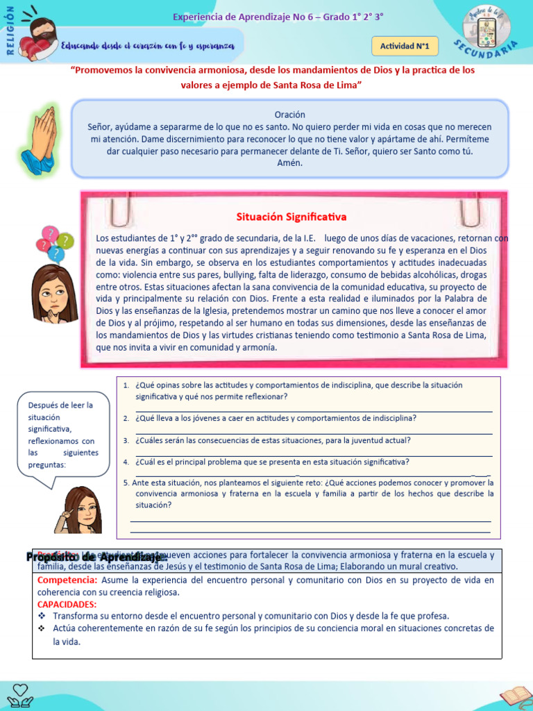 5to - Actividades Exp. 06 Hoja 3 | PDF | Amor