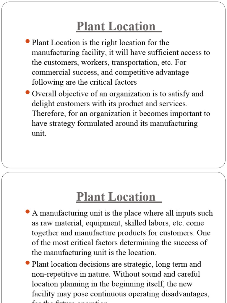 Plant Location and Layout | Download Free PDF | Labour Economics ...