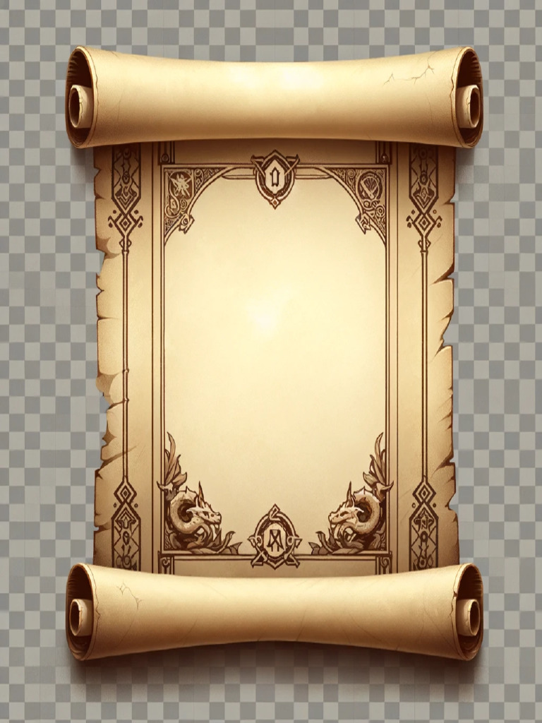 DALL E 2023-12-06 21.25.55 - Design A Minimalistic Open Scroll For A ...