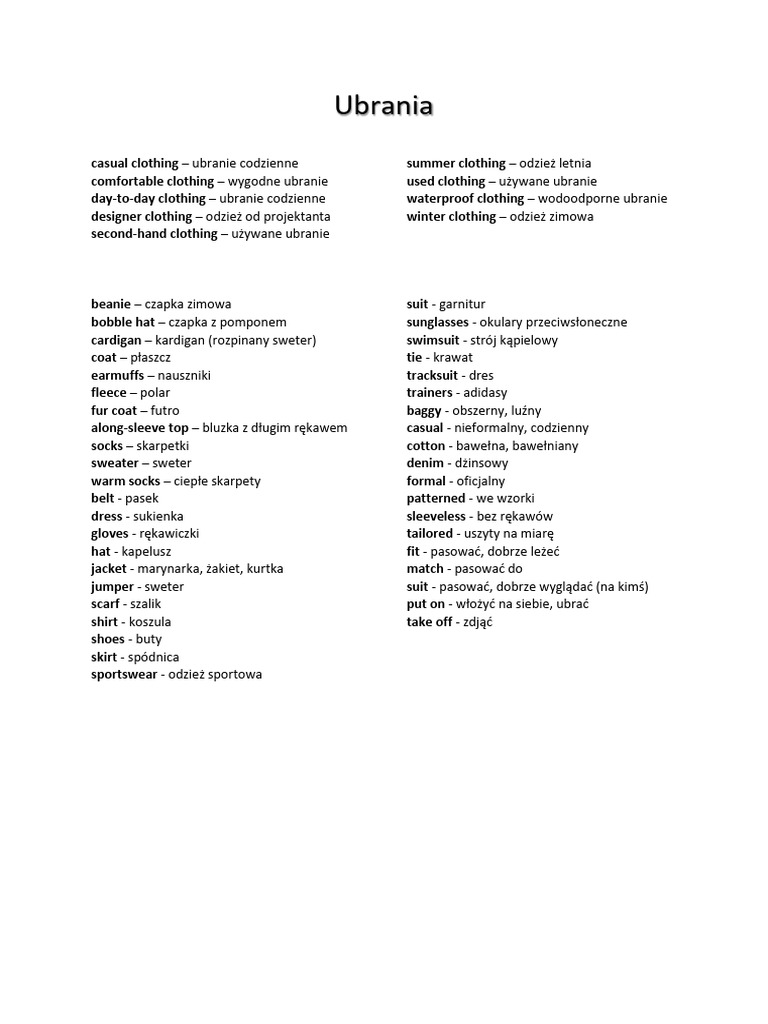 Ubrania | PDF