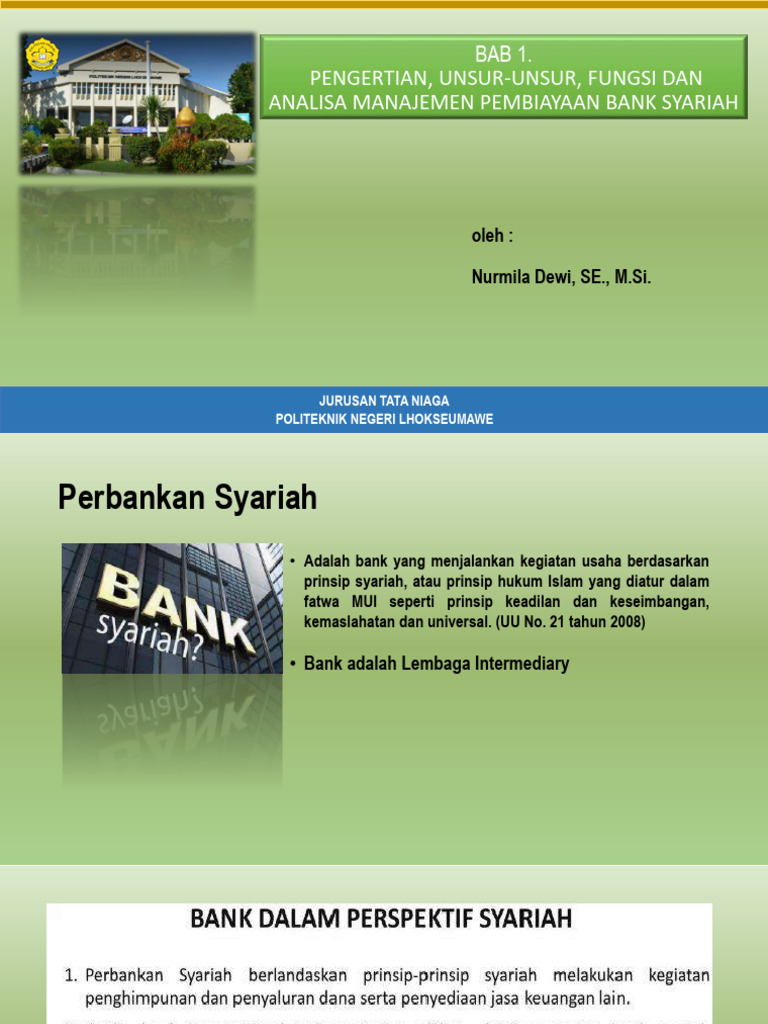 Bab 1 Pengertian, Unsur-Unsur, Fungsi Dan Analisa Manajemen Pembiayaan Bank Syariah 1696168169 ...