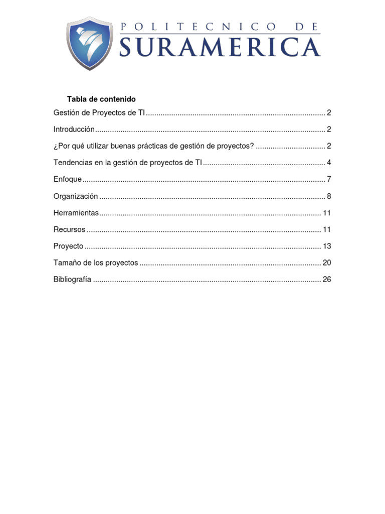 Gestión de Proyectos de TI | PDF | Gestión de proyectos | Software