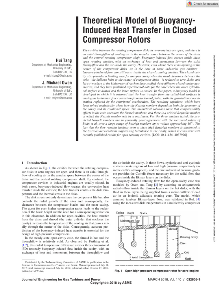 Theoretical Model of Buoyancy-Induced Heat Transfer in Closed ...