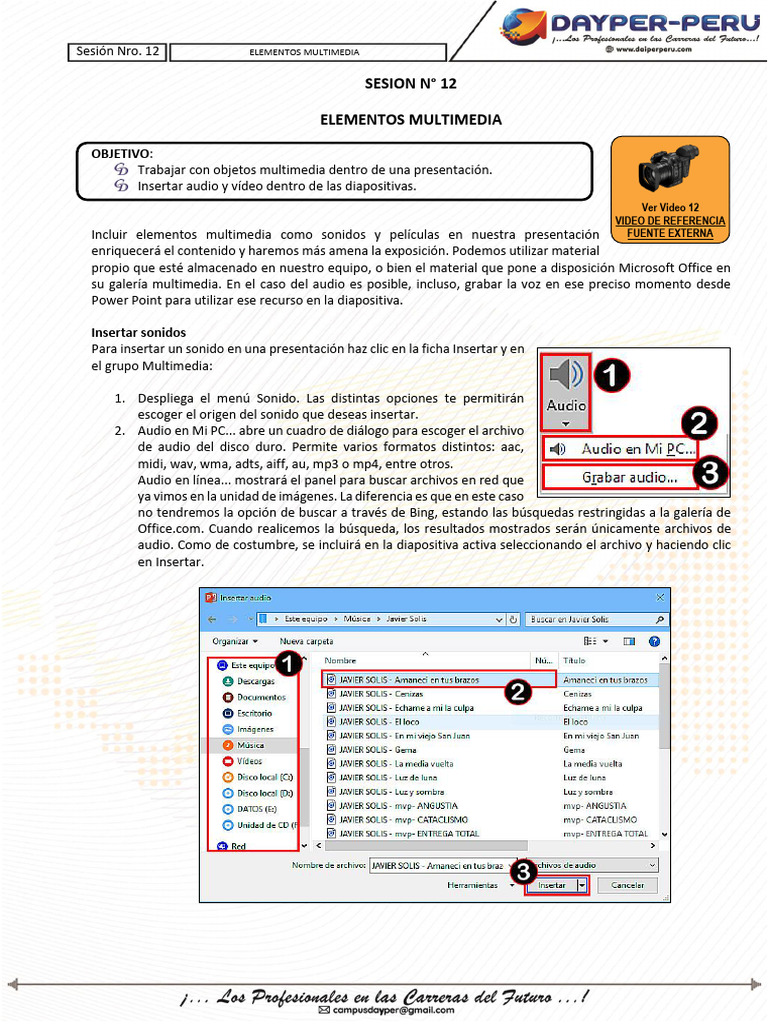 S12 - Elementos Multimedia | PDF | Multimedia | Microsoft PowerPoint