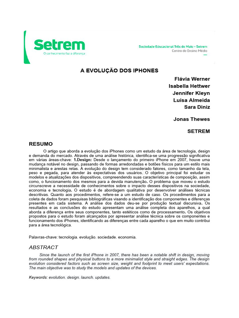 Artigo Interdisciplinar | PDF | iPhone | Steve Jobs