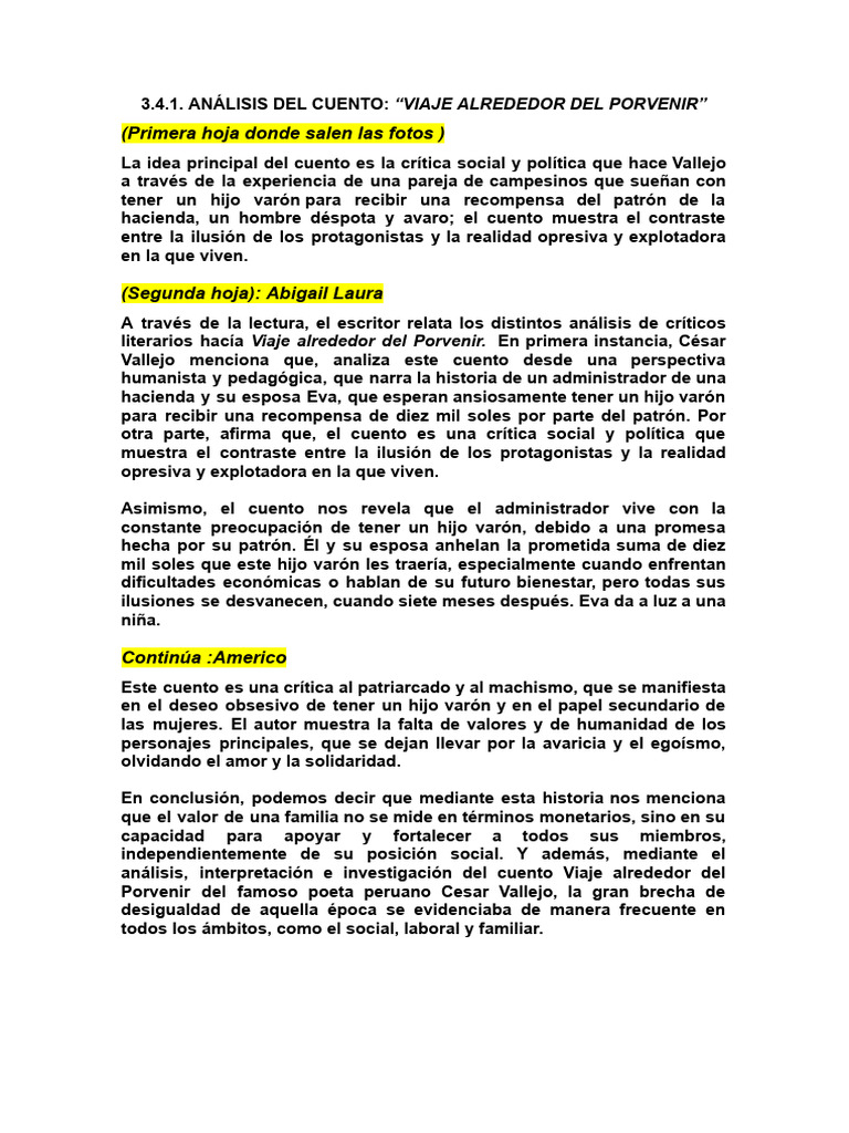 3.4.1. ANÁLISIS DEL CUENTO | PDF