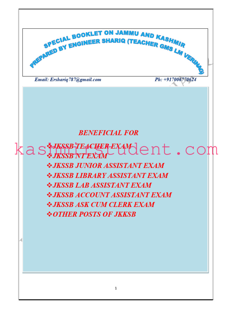 JK Booklet | PDF | Kashmir