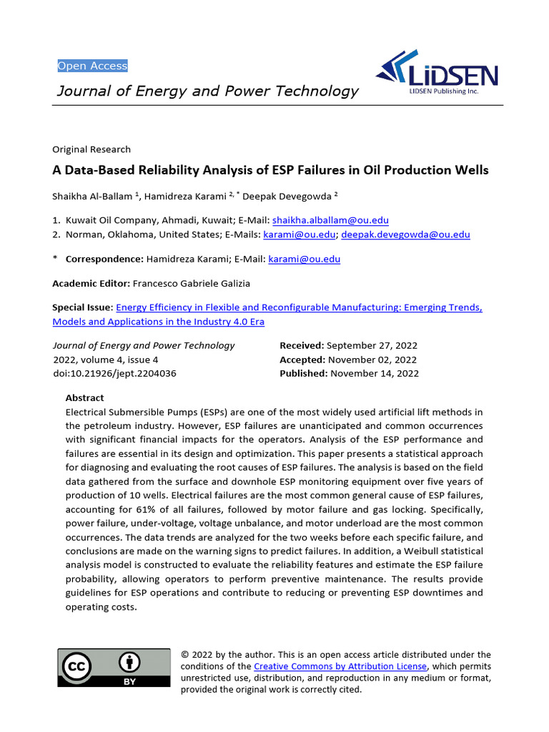 A Data-Based Reliability Analysis of ESP | PDF | Reliability Engineering A Data-Based Reliability Analysis of ESP | PDF | Reliability Engineering