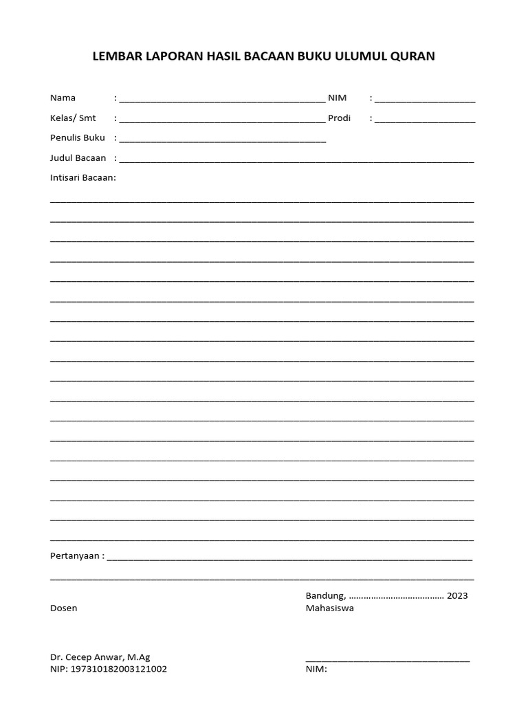 Laporan Bacaan Buku | PDF