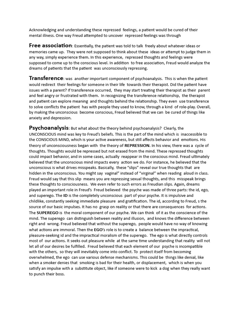 Sigmund Freud | PDF | Id | Unconscious Mind