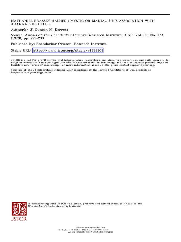 Derrett NATHANIELBRASSEYHALHED 1979 | PDF | Jesus