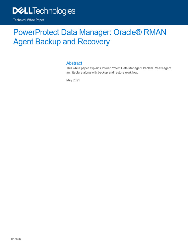 Dell Emc Powerprotect Data Manager Oracle Rman Agent Backup and ... Dell Emc Powerprotect Data Manager Oracle Rman Agent Backup and ...