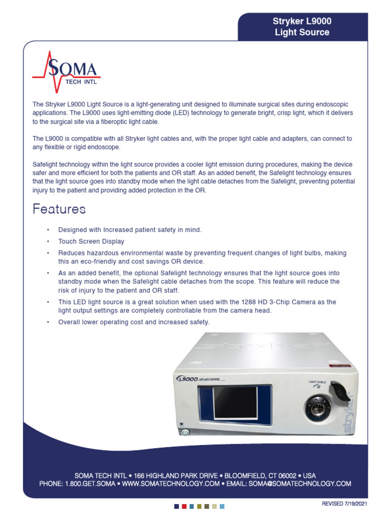 Stryker L9000 LED Light Source Overview | PDF | Light Emitting Diode ...