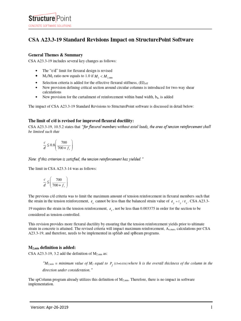 CSA A23.3-19 Software Impact Summary | PDF | Shear Stress | Stress ...