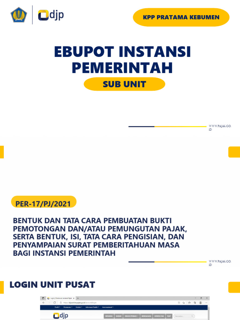 Panduan E-Bupot untuk Subunit Pajak | PDF