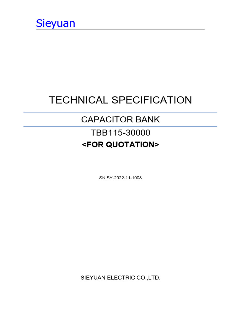 Technical Specification TBB115-30000 | PDF | Alternating Current ...